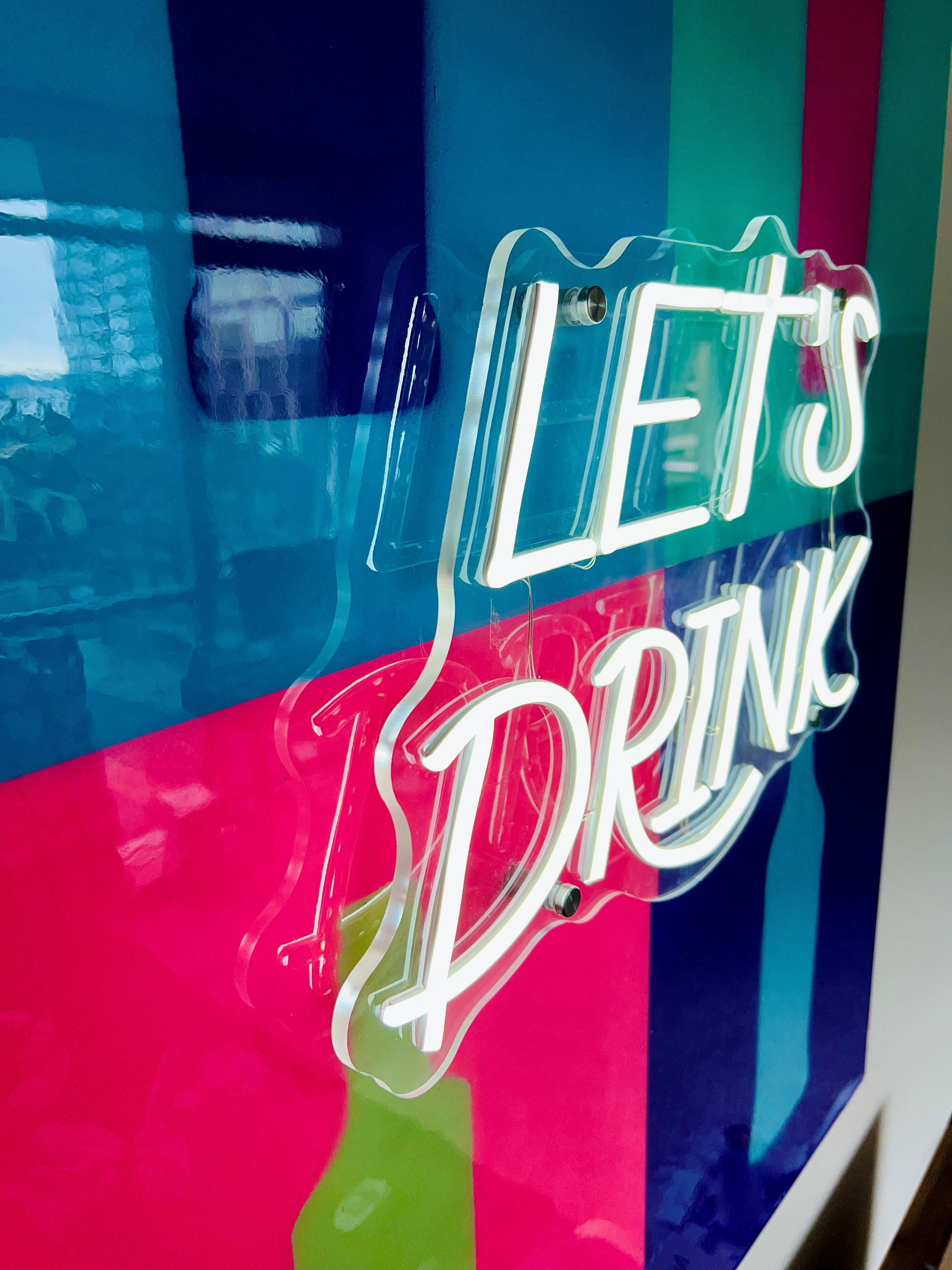 Bar Wall Art With Vibrant Neon Sign - Etsy