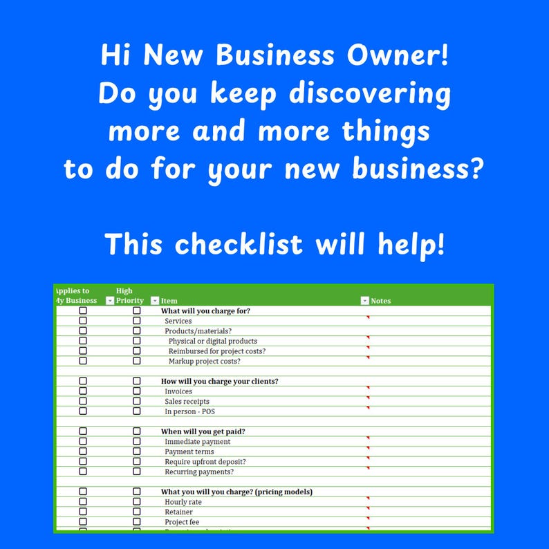 To-do List for New Business, Tasks to Start and Setup Service Business ...