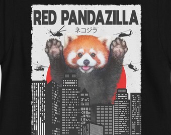 Red Pandazilla T-shirt Panda Lover Tee Funny Red Panda - Etsy