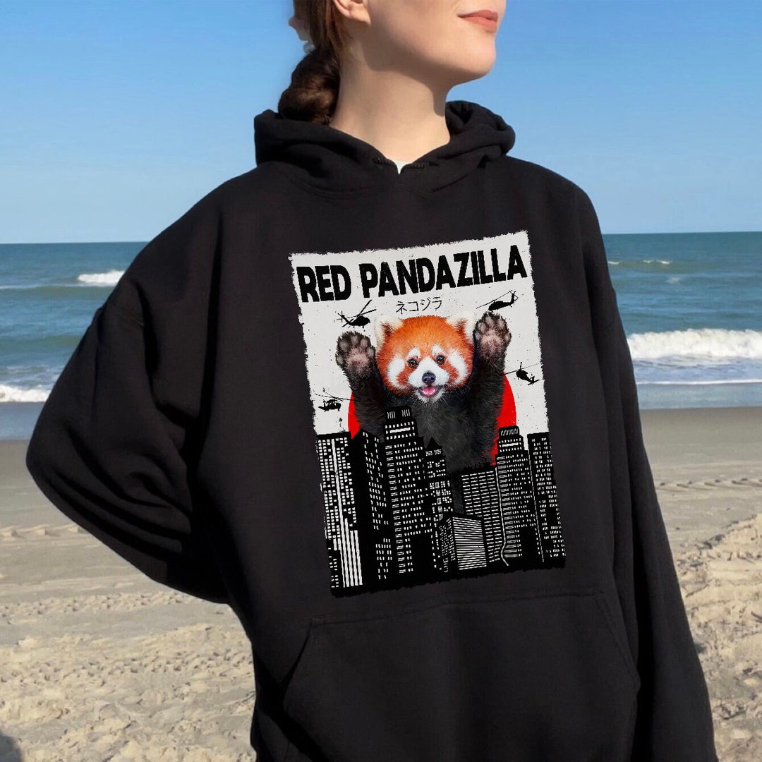 Red Pandazilla T-shirt, Panda Lover Tee, Anime Sweatshirt, Vintage ...