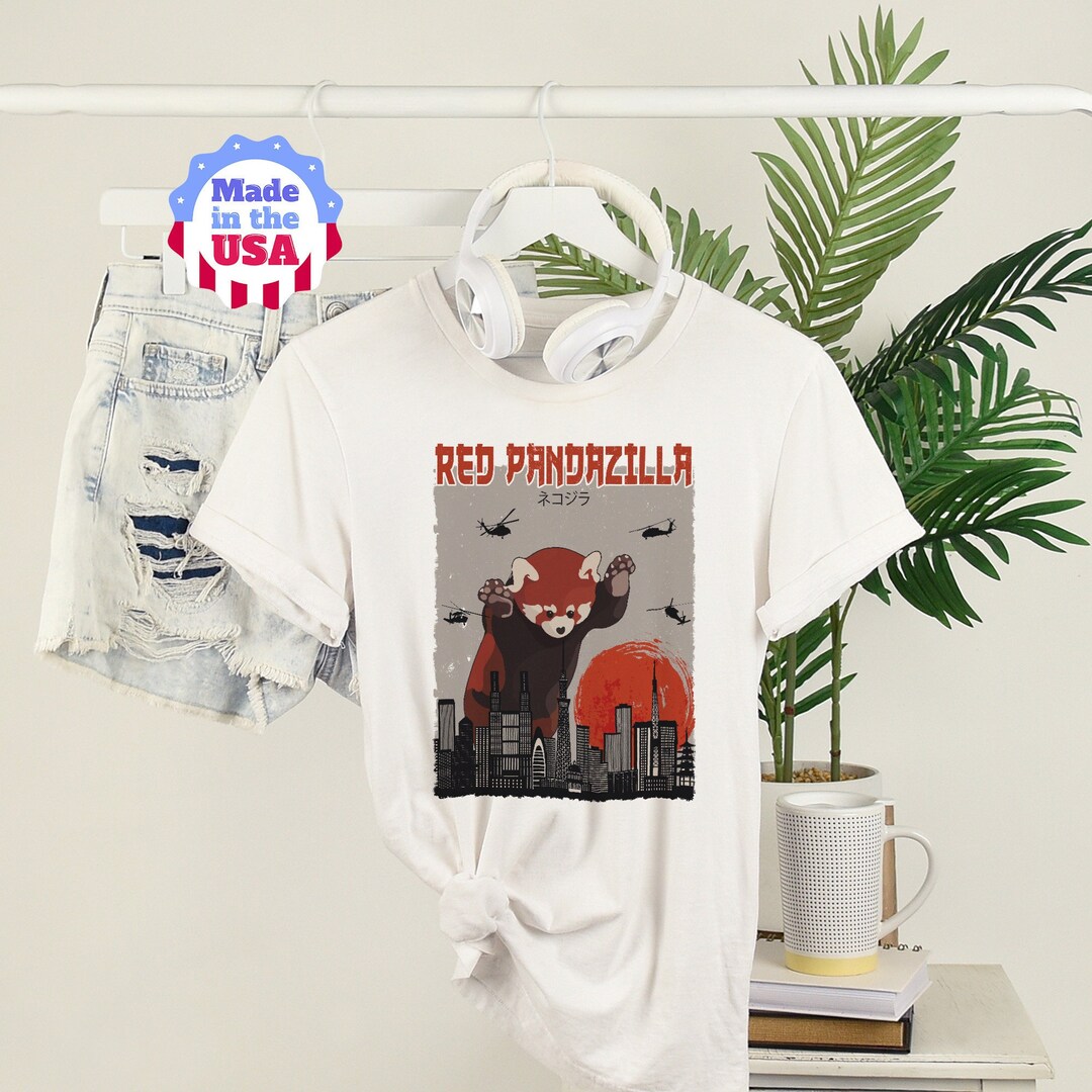 Red Pandazilla T-shirt, Panda Lover Tee, Funny Red Panda Shirt, Vintage ...