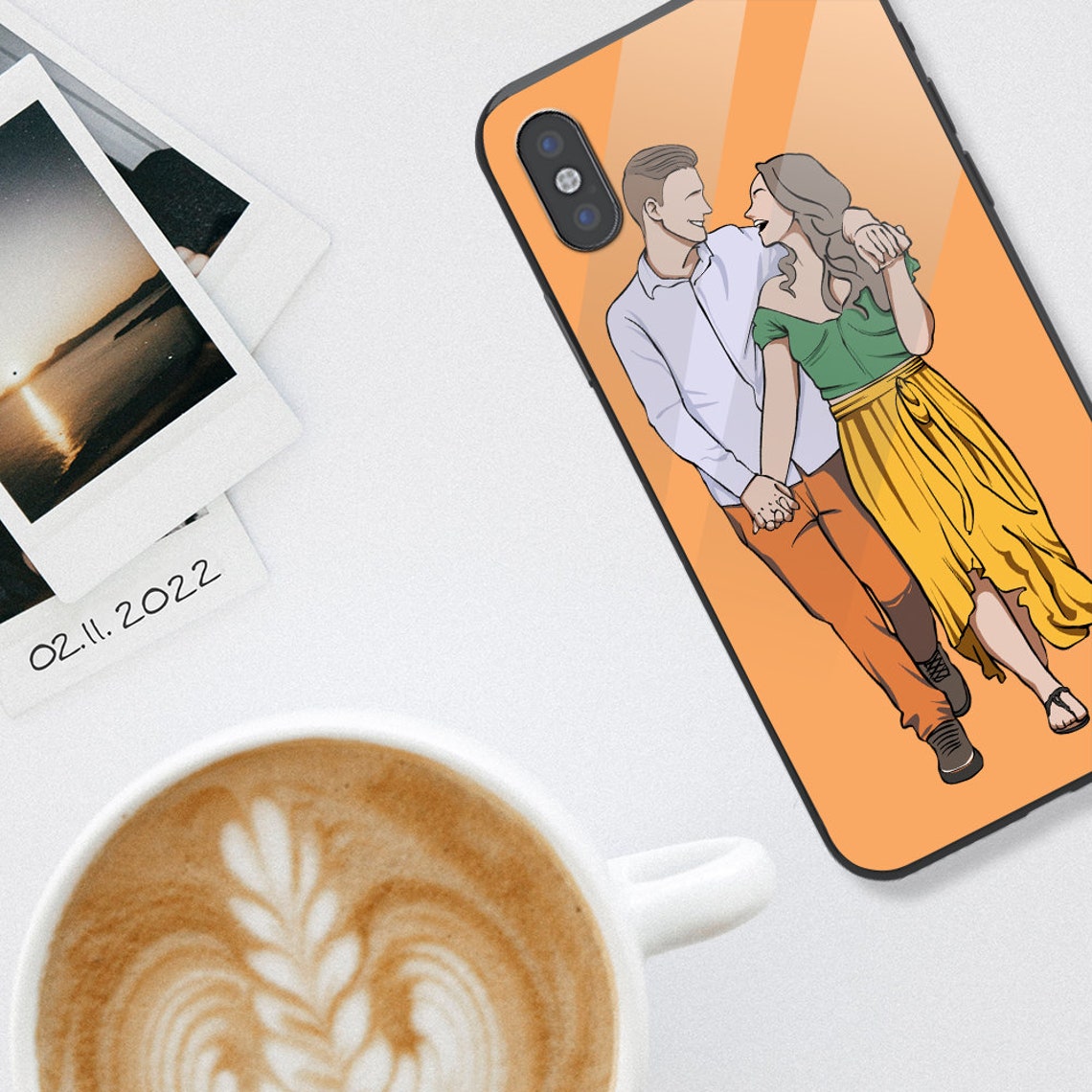 Custom Couple Portrait Minimalist Phone Case Personalised - Etsy