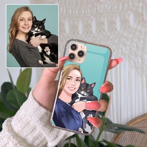 Custom Couple Portrait Minimalist Phone Case | Personalised Portrait ...