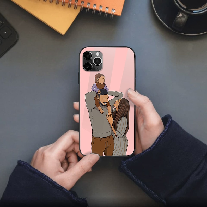 Custom Couple Portrait Minimalist Phone Case Personalised - Etsy