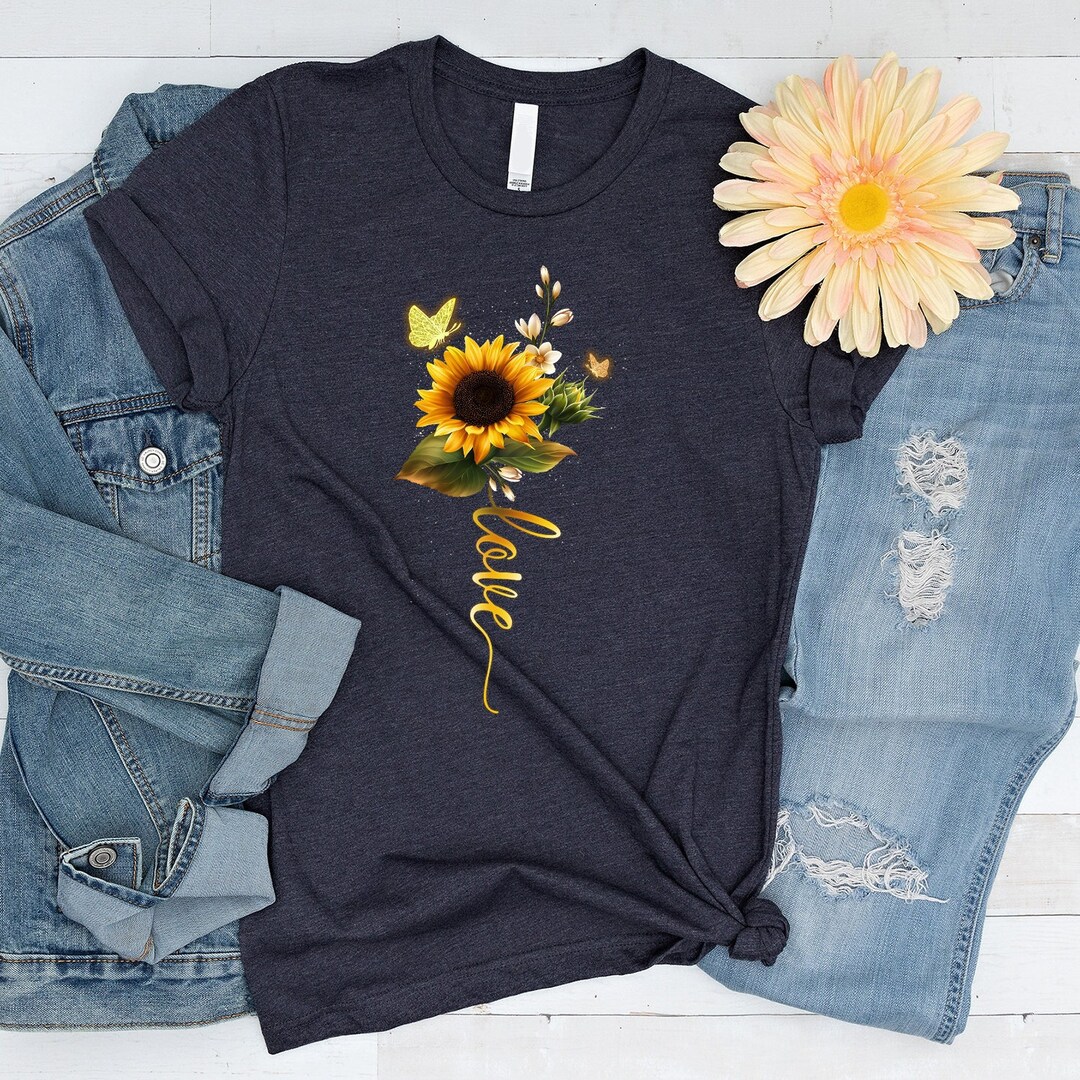 Sunflower Love Shirts, Religious Gifts, Love Crewneck Sweatshirt ...