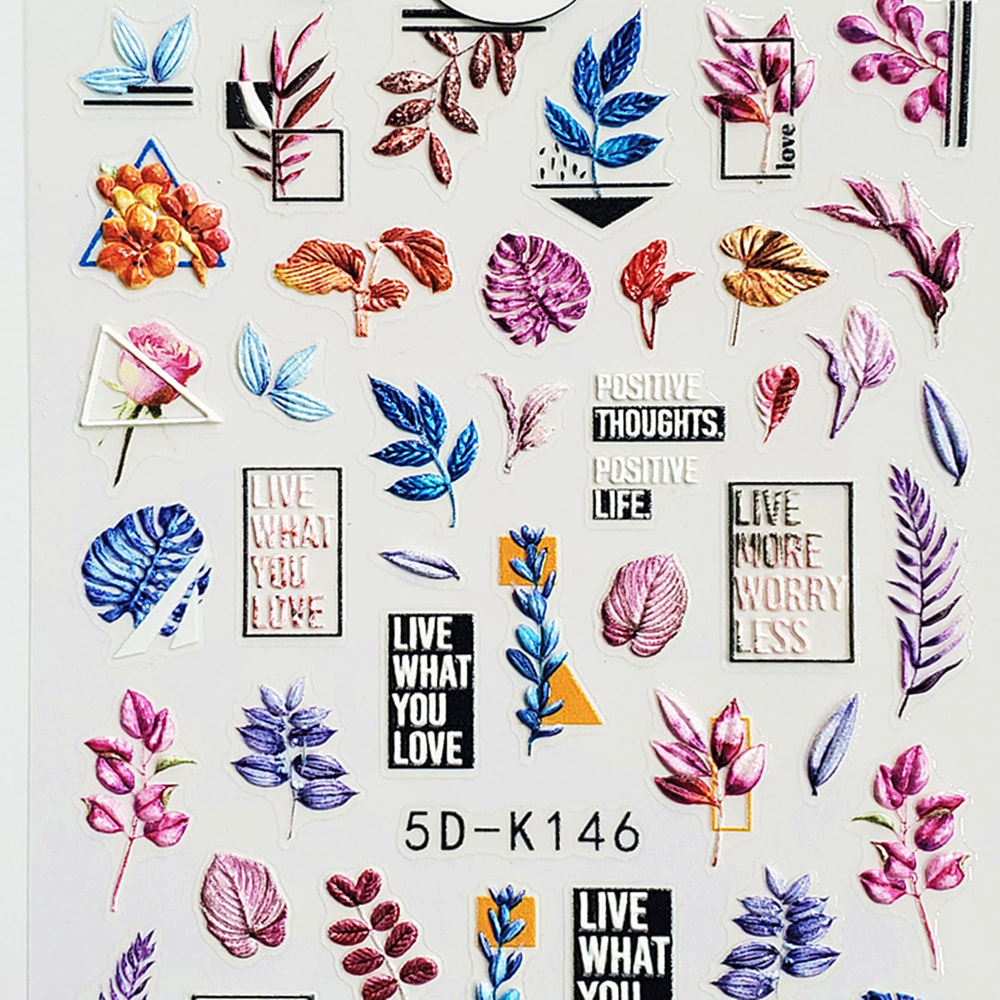 Nail Art Decals|nail Sticker| Nail Diy Kinds of Leaf - 5D Self-adhesive ...