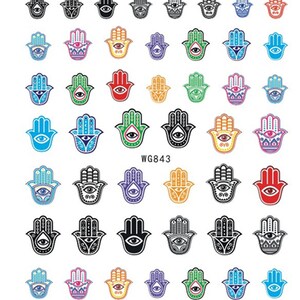 Evil Eye Nail Decal Nail Stickers Hamsa Hand Symbol Hand of Fatima Self ...