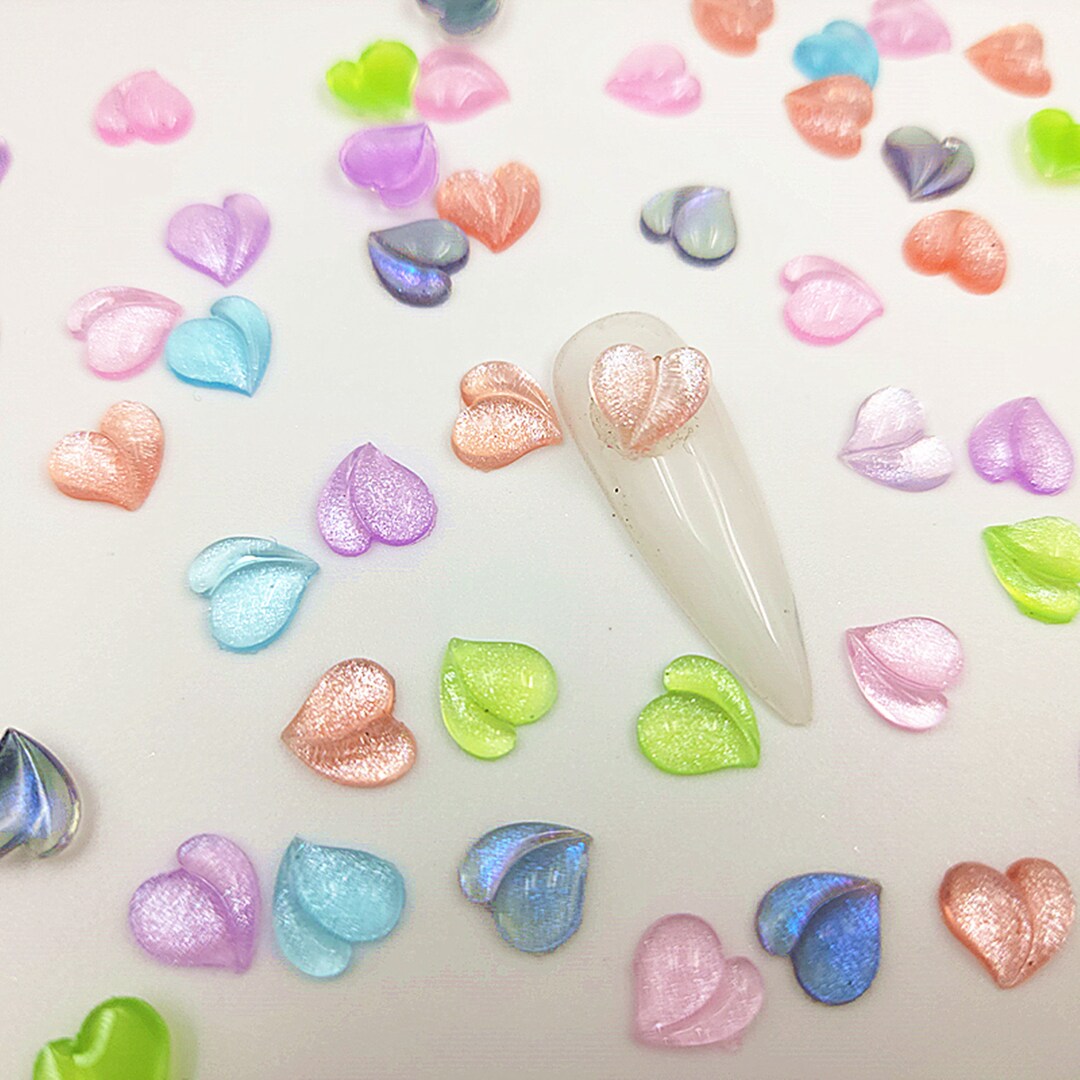 28 Pcs 7 Color Nair Art| Nail Charms| Resin Colorful Peach|cat Eye ...