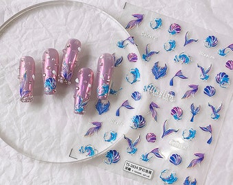 Mermaid Nail Art Decal Sticker - Etsy