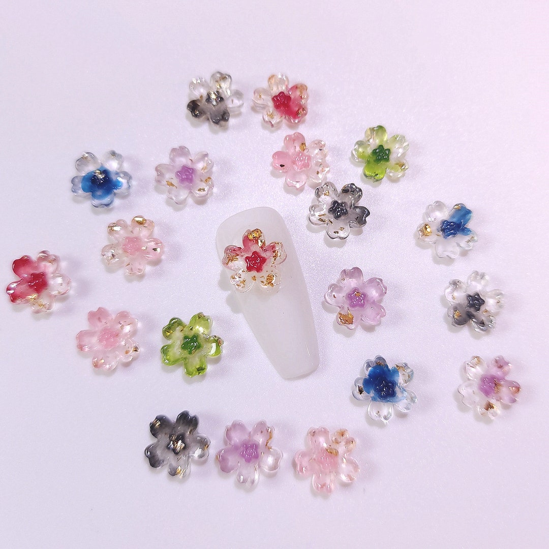 24 Pcs 6 Color Nair Art| Nail Charms| Delicate Resin Camellia 8mm ...