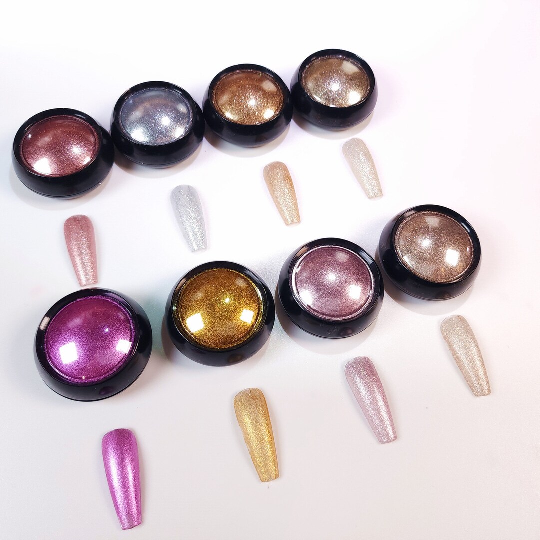8 Color Metal Mirror Chrome Nail Powder/ Matte Texture/dip Powder/ Nail ...