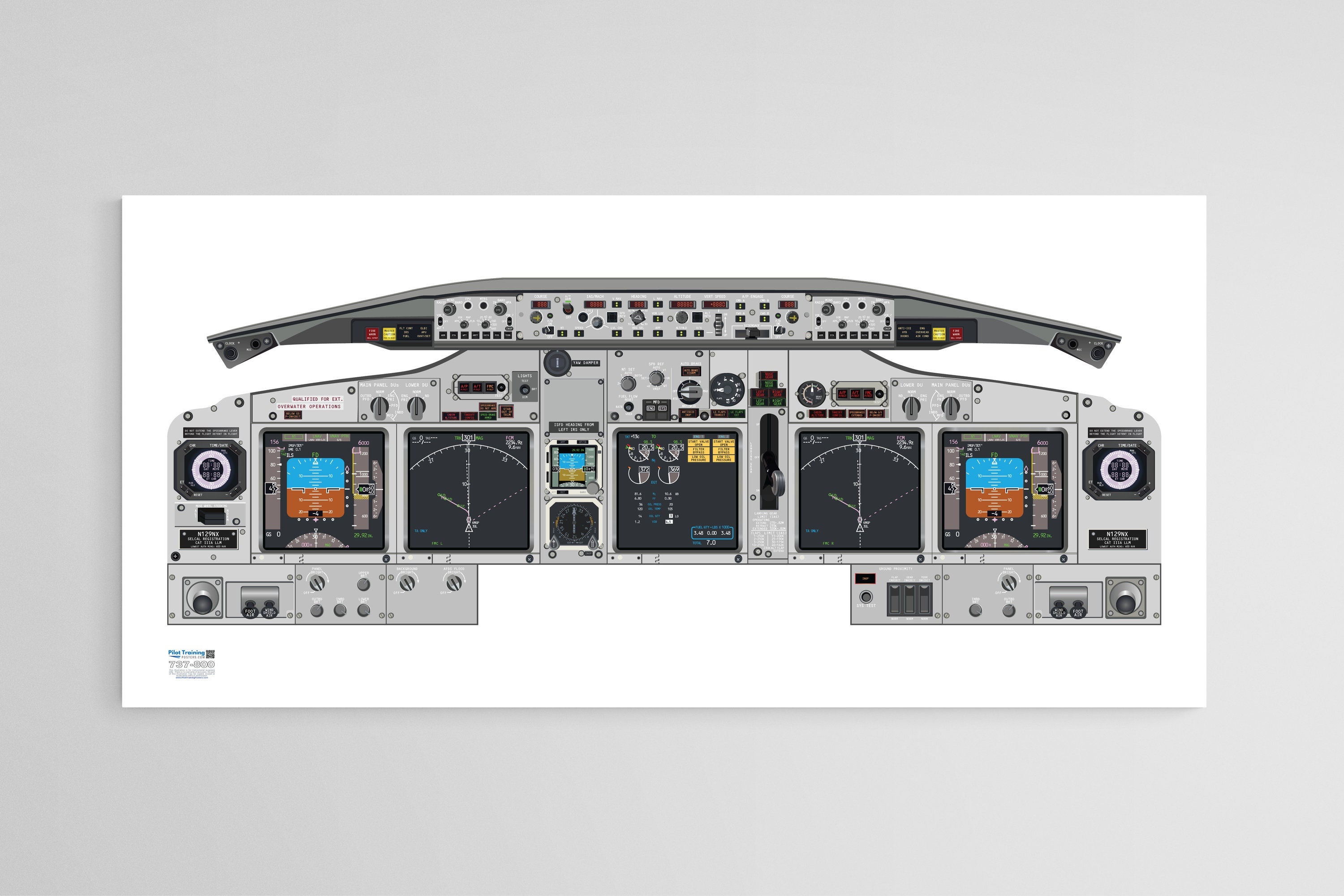 B737 Cockpit Poster 737 Simulator Training Boeing 737 800 Cockpit ...