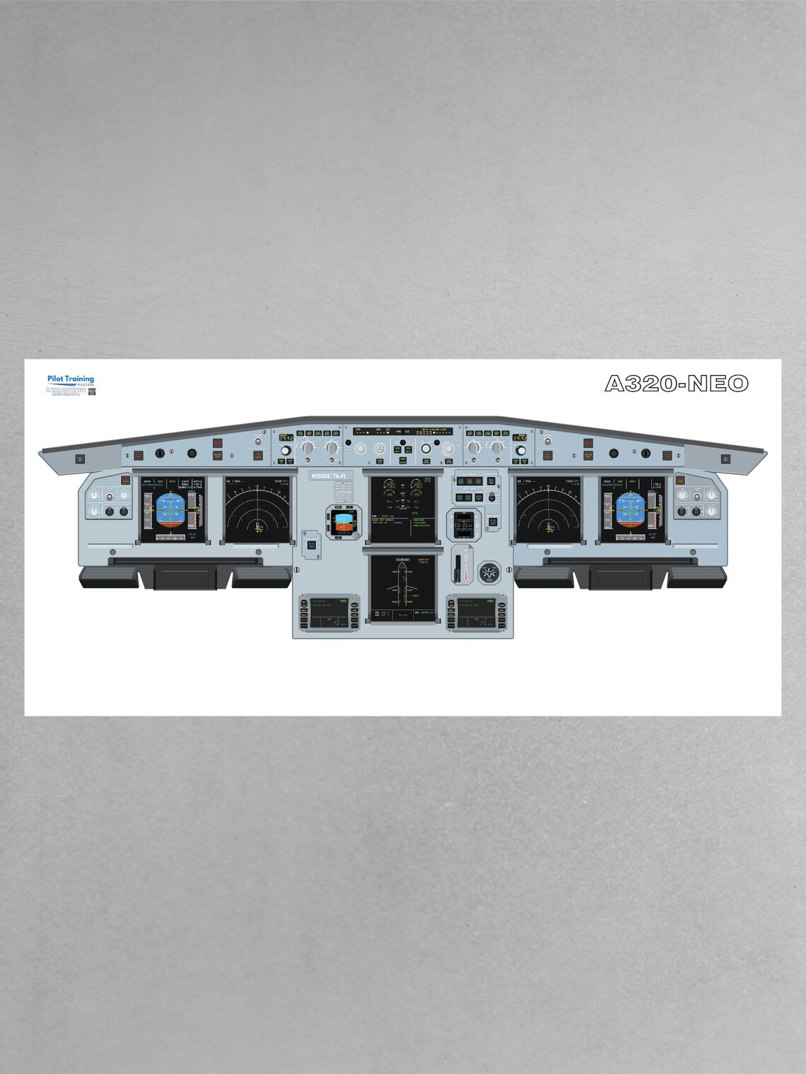 AIRBUS A320 NEO Cockpit Poster Airbus 320 Panel Poster A320 Training ...