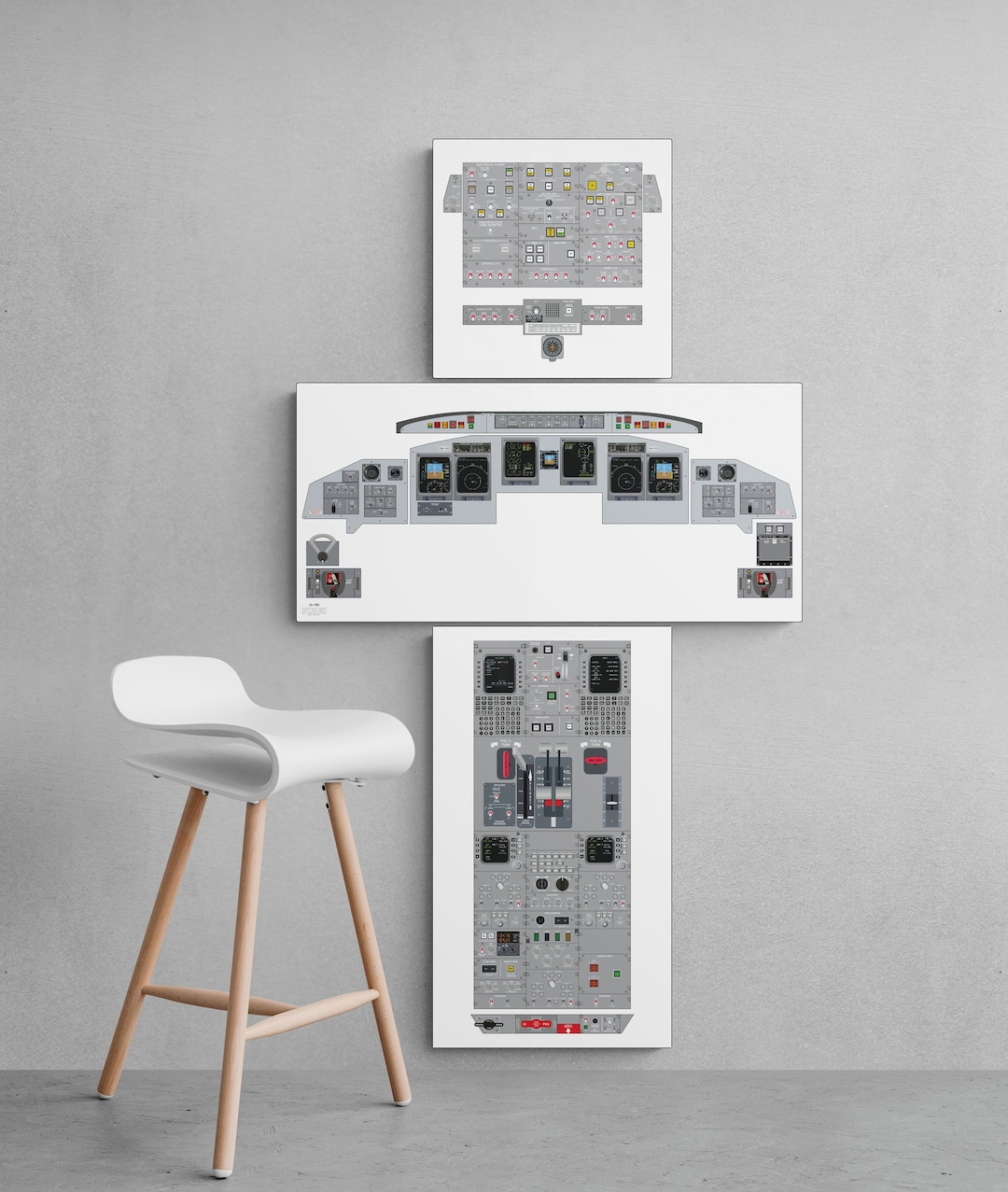 CRJ900 Cockpit Poster CRJ700 Cockpit Poster Training Panel Set - Flight ...