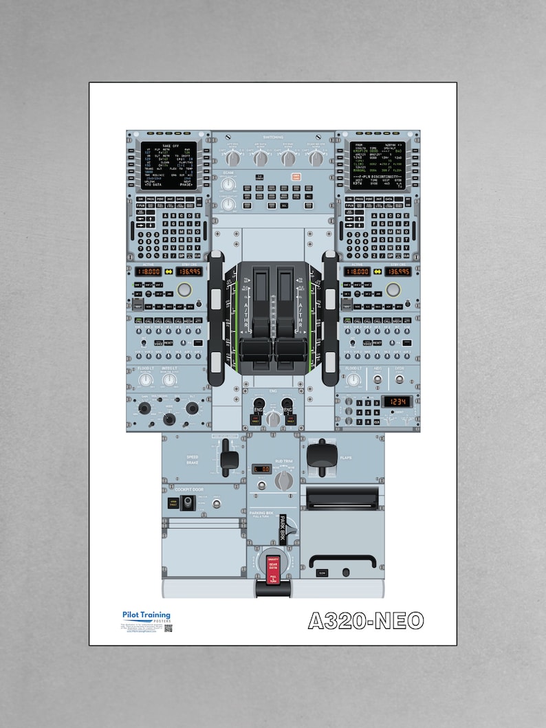 AIRBUS A320 NEO Cockpit Poster Airbus 320 Panel Poster A320 Training ...