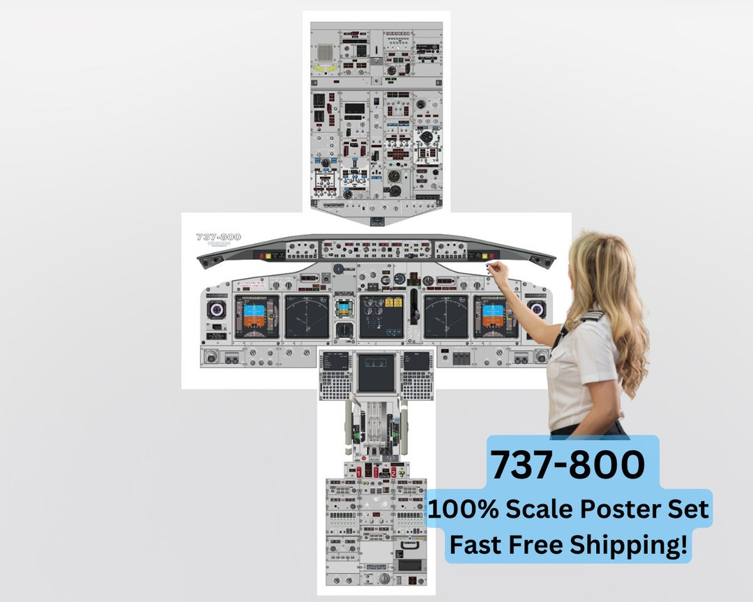 Boeing 737-800 100% Scale Poster Training Poster - Flight Simulator ...