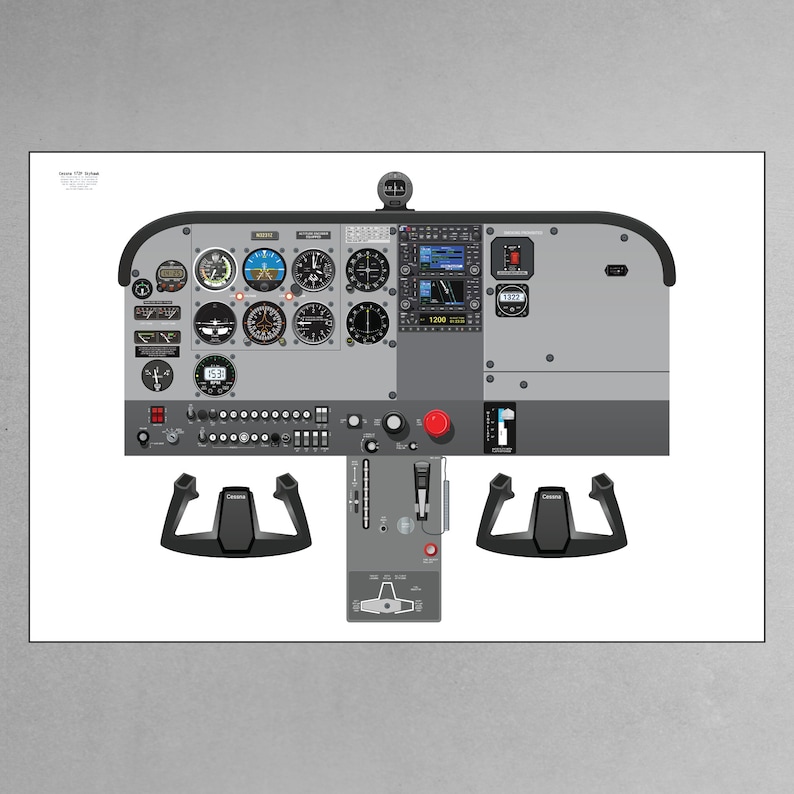 Personalized Pilot Gift Cessna 172 Cockpit Poster C172 Training Poster ...
