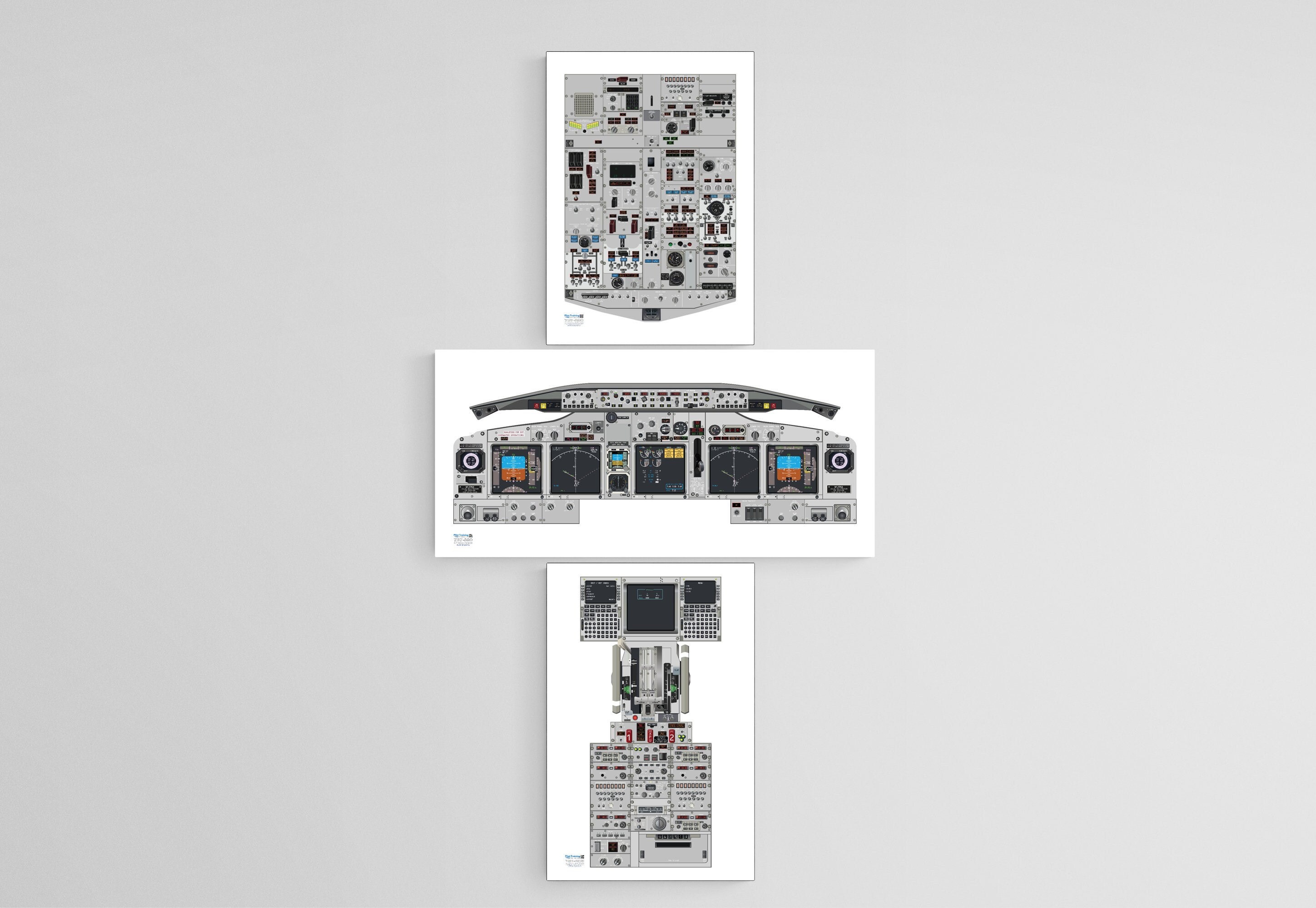 B737 Cockpit Poster 737 Simulator Training Boeing 737 800 Cockpit ...