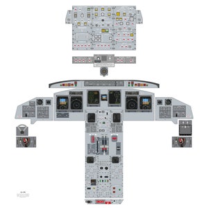 Bombardier CRJ-900 Study Aid Digital Graphic - Flight Deck Cockpit ...