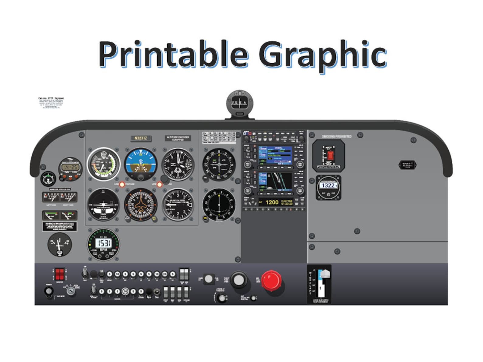 Printable Cessna 172 Cockpit Poster Wall Art - Etsy