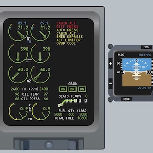 Bombardier CRJ-900 Study Aid Digital Graphic - Flight Deck Cockpit ...