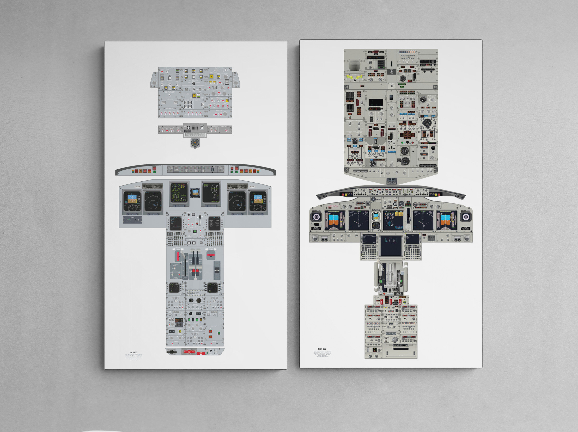 Airplane Print Set of 2 Cockpit Posters - Etsy