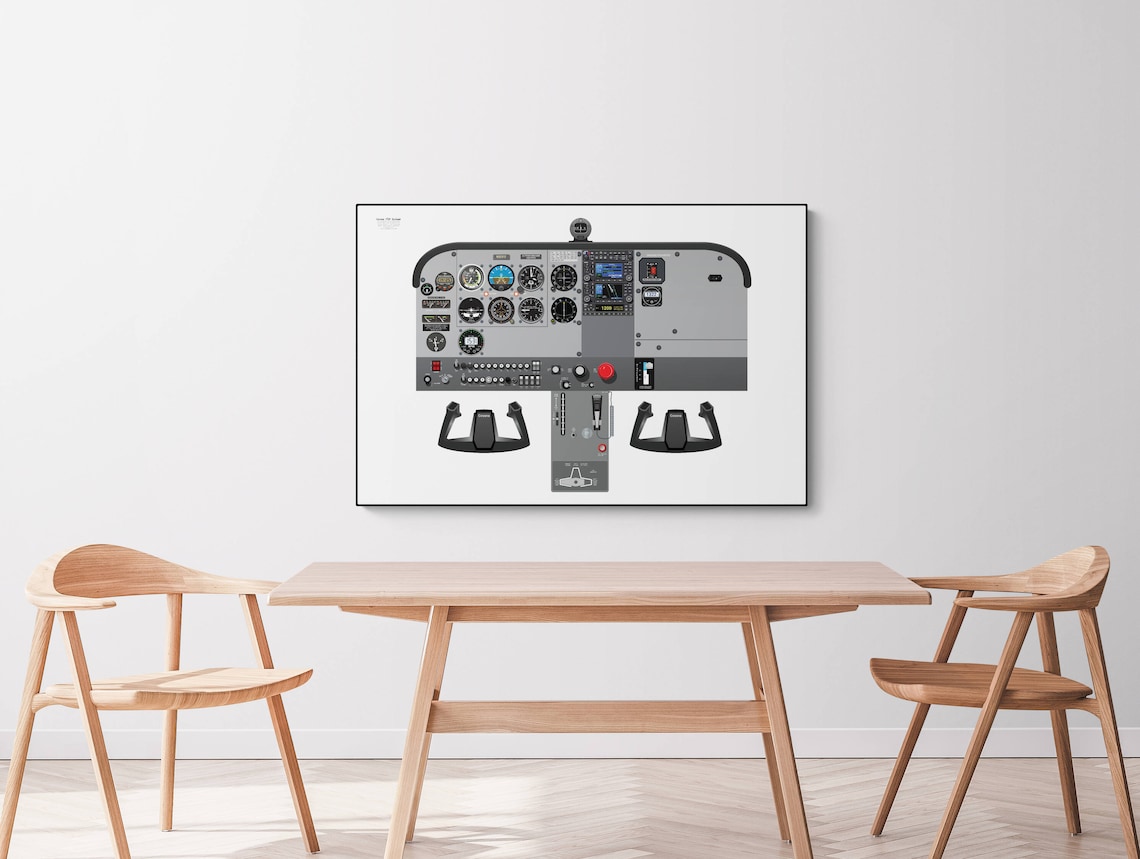 Personalized Pilot Gift Cessna 172 Cockpit Poster C172 Training Poster ...