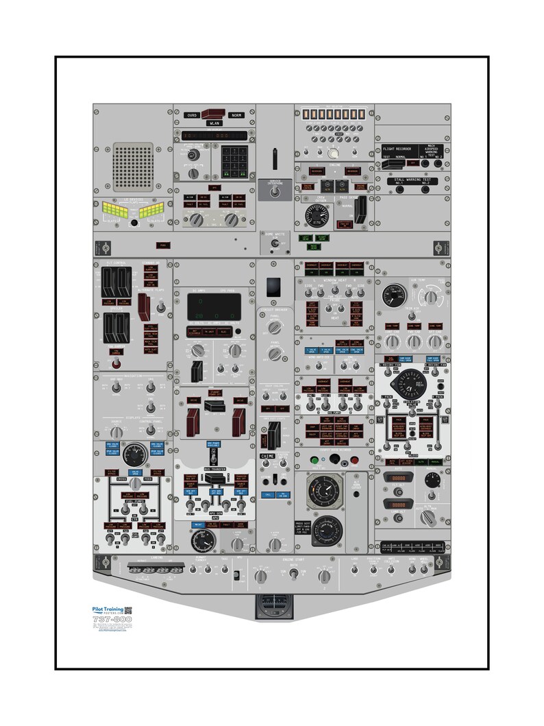 Huge Boeing 737-800 - NG Flight Deck Poster Overhead Panel - Etsy