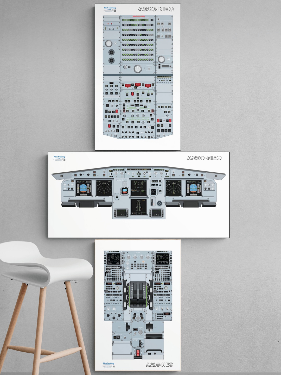 AIRBUS A320 NEO Cockpit Poster Airbus 320 Panel Poster A320 Training ...