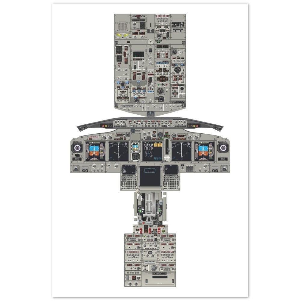 Huge Boeing 737-800 Cockpit Poster Pilot Gift Aviation - Etsy