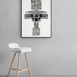 Huge Boeing 737-800 - Cockpit Poster - Pilot Gift Aviation Aircraft ...