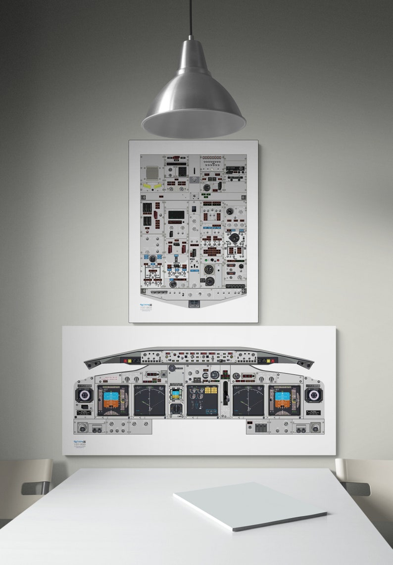 B737 Cockpit Poster 737 Simulator Training Boeing 737 800 Cockpit ...