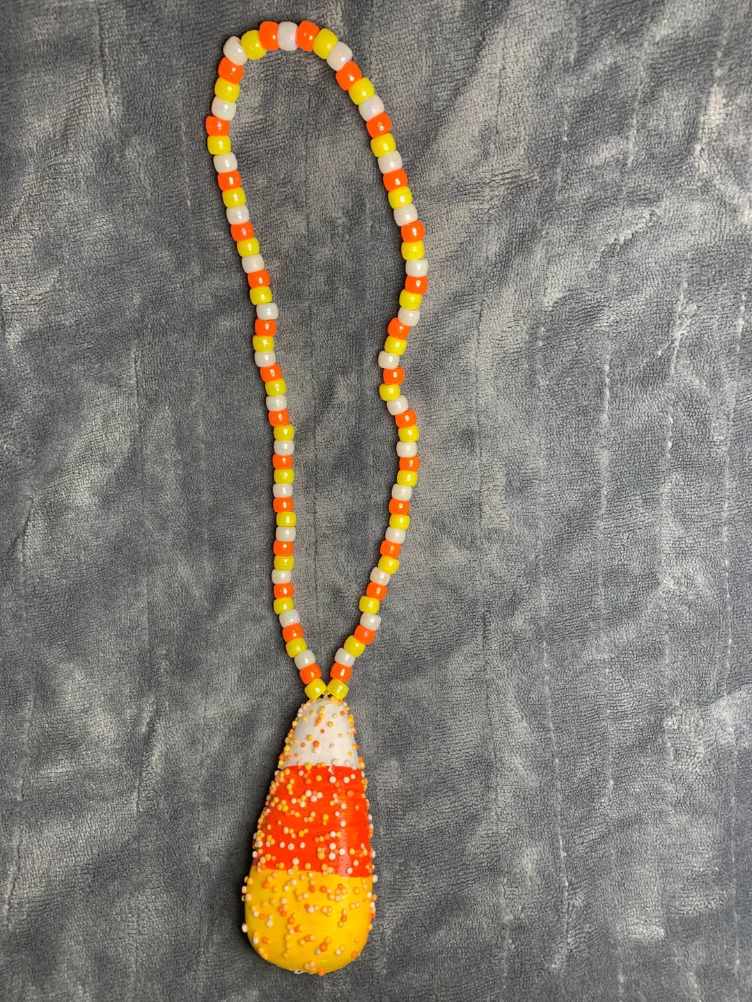 Candy Corn Kandi Necklace - Etsy