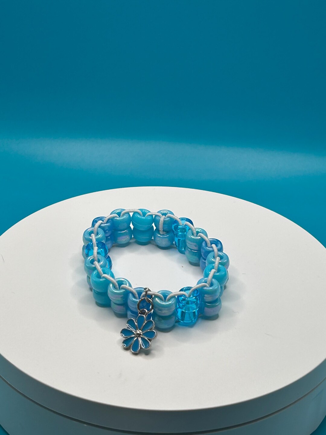Blue Flower Ladder Stitch Kandi Cuff - Etsy