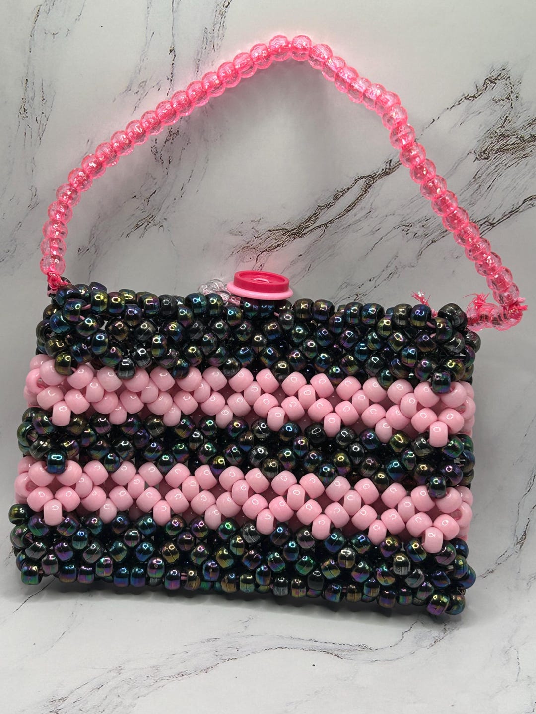 Kandi Purse Pink and Black Stripe - Etsy