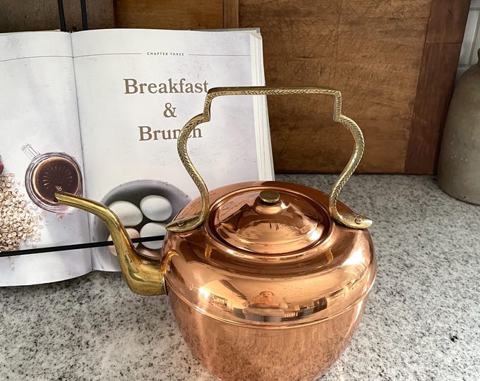 Decorative Copper Tea Kettle, Vintage Tea Kettle, Copper Kitchen Decor ...