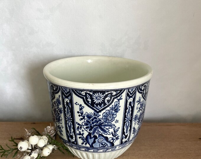 Blue and White Delft Planter, Blue and White Pot, Vintage Planter, Blue ...