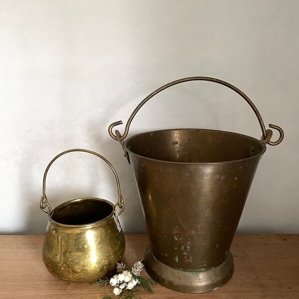 Antique Brass Bucket - Etsy