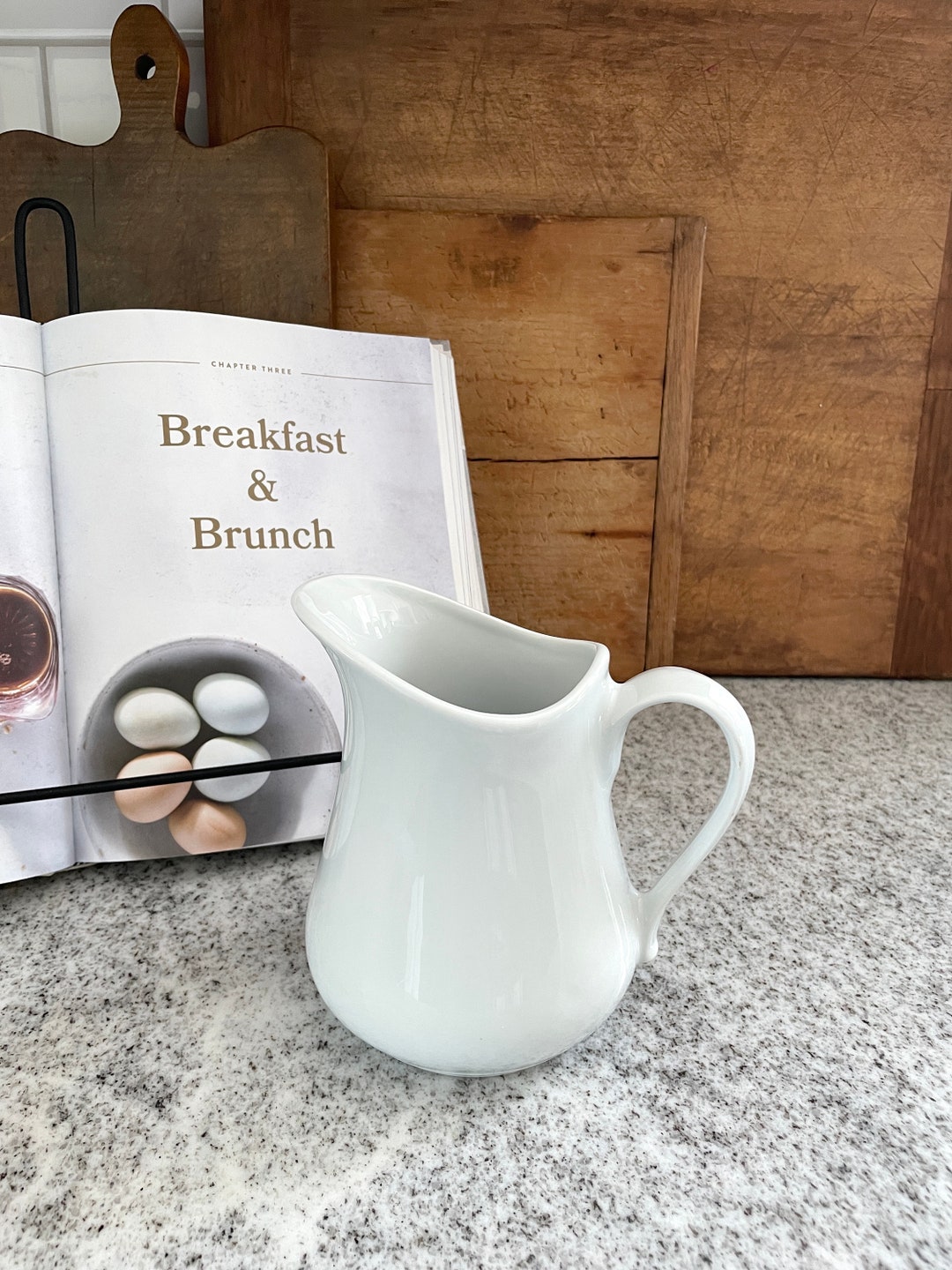 French White Pitcher, Small White Pitcher, Vintage Pitcher, Kitchen ...