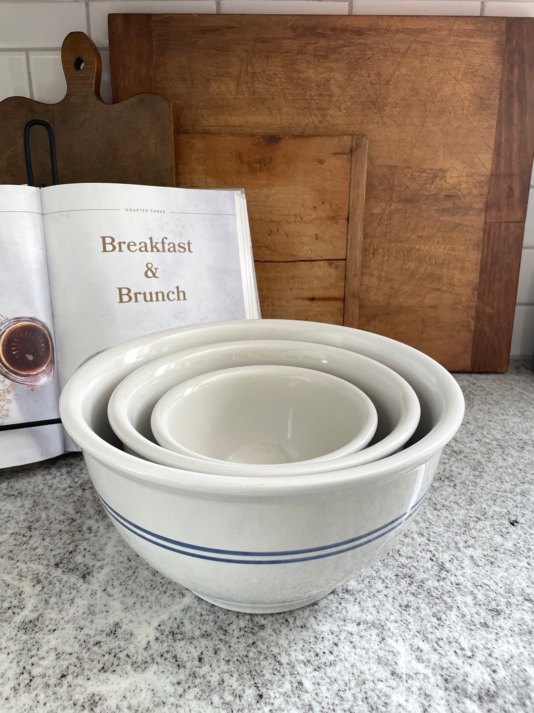 Set of 3 Mixing Bowls, Gibson China Bowls, Antique Bowl, Mixing Bowl ...