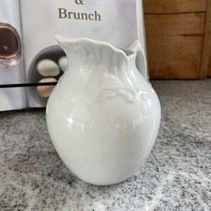 White Pitcher, Small White Pitcher, Vintage Pitcher, Kitchen Pitcher ...