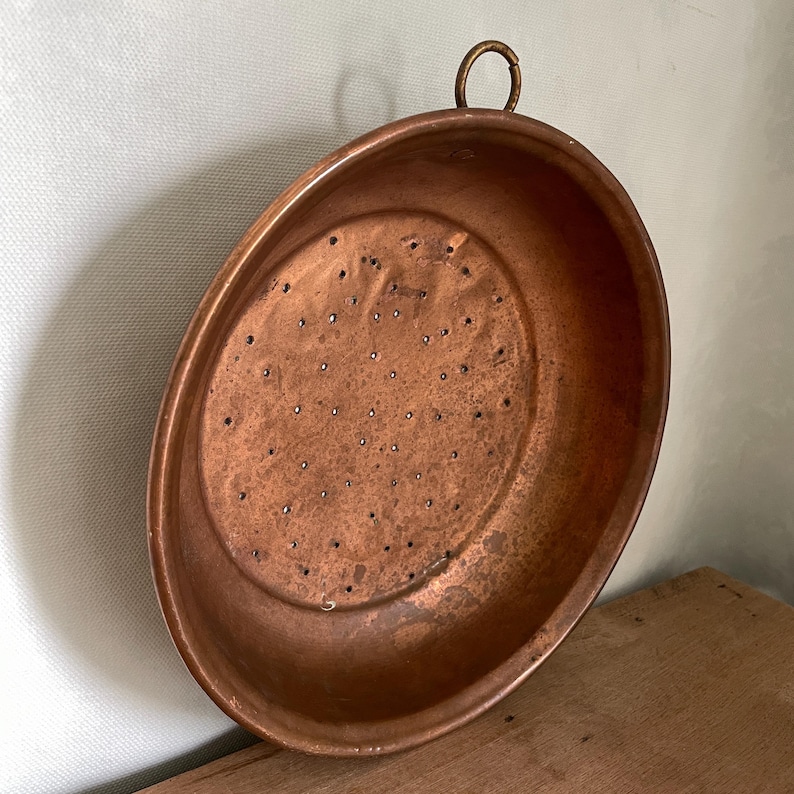 Vintage Copper Colander Sieve, French Country Kitchen Decor - Etsy