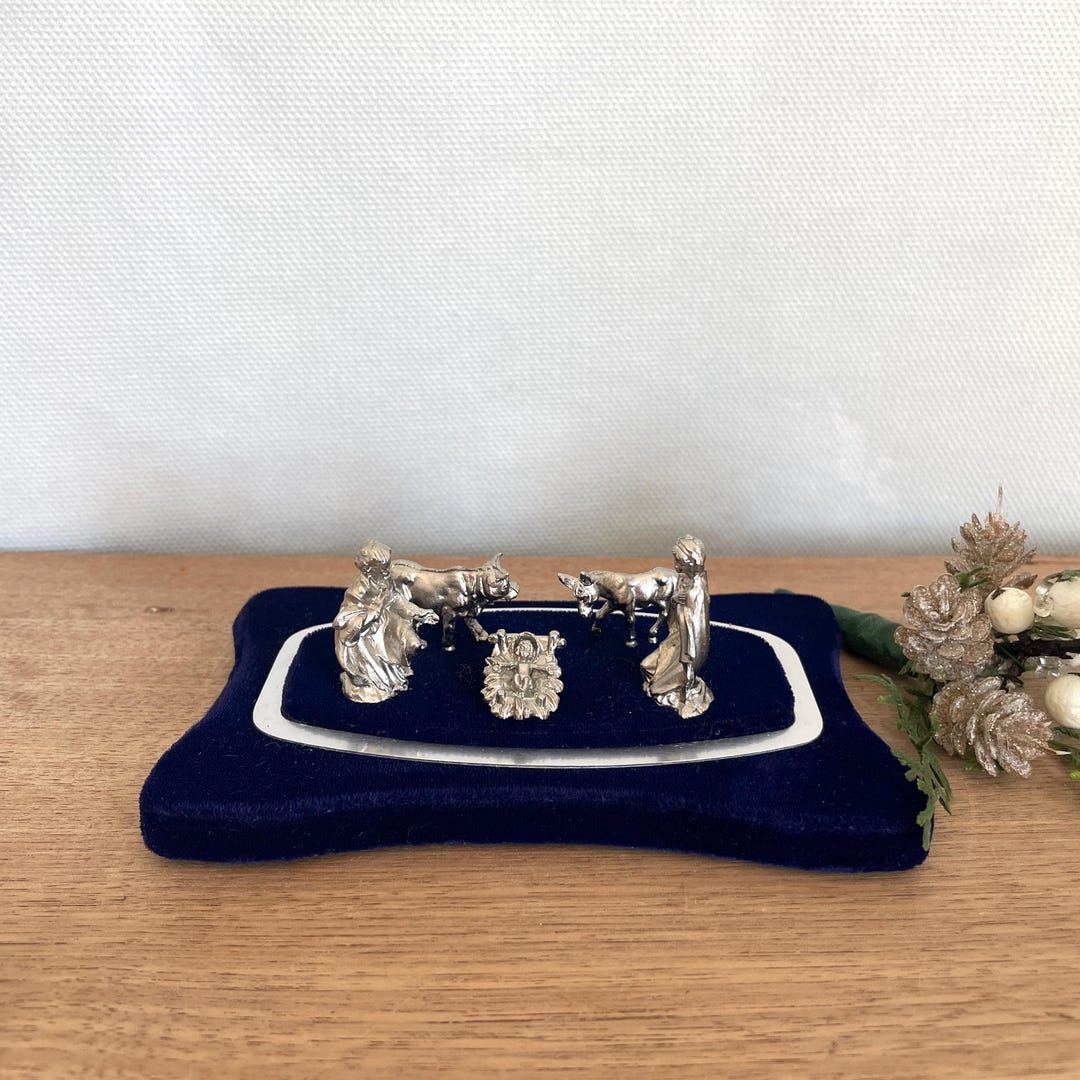 European Vintage Nativity Set Pewter Italian Nativity Set Christmas ...
