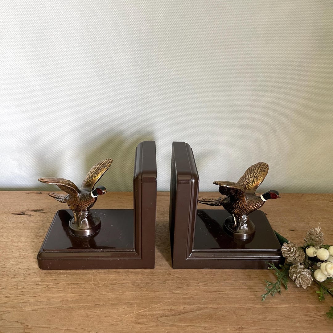Pheasant Bookends, Vintage Bookends, Bookends, Brass Pheasant Bookends ...
