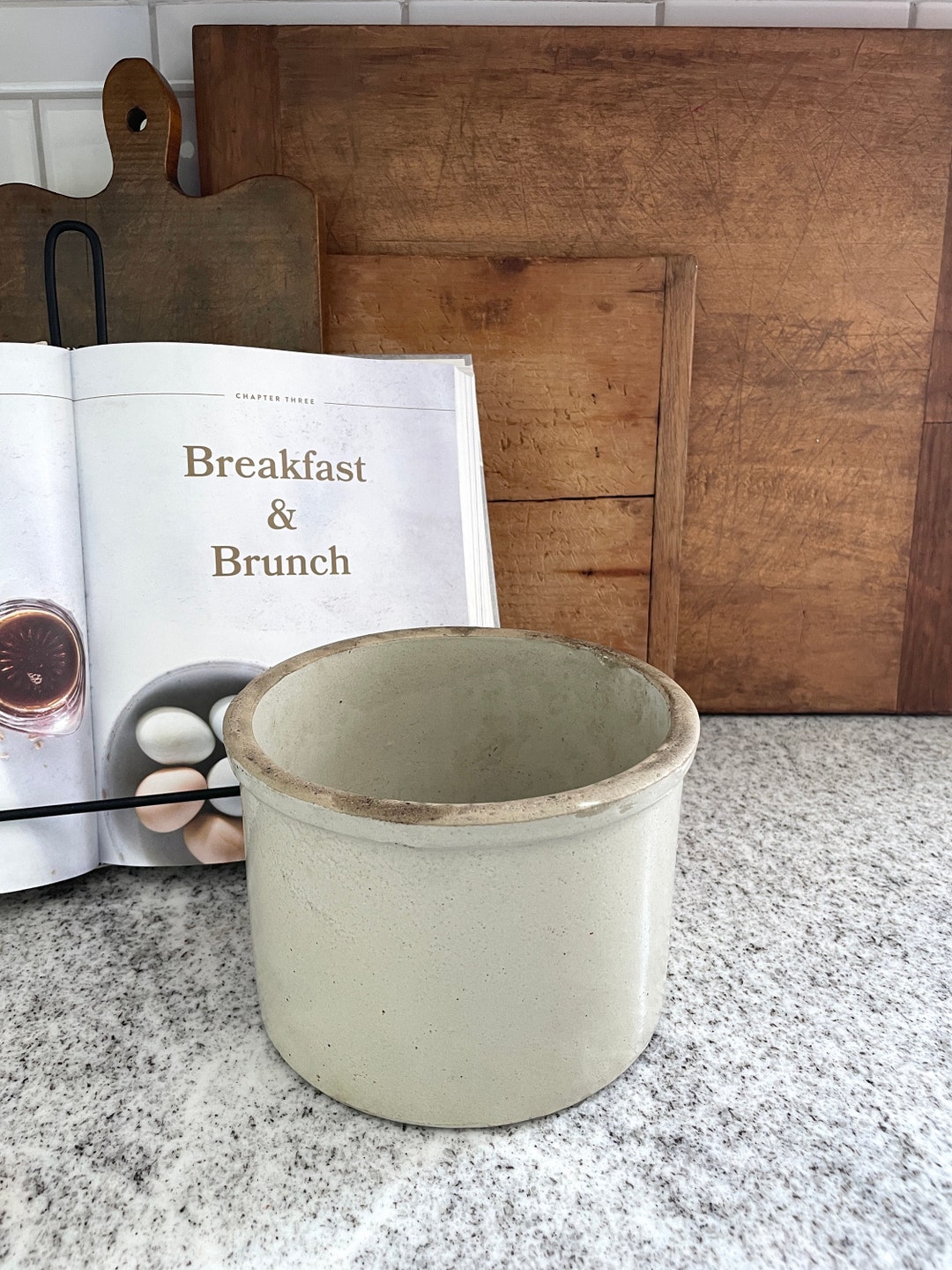 Small White Crock, White Crock, Vintage Crock, White Bowl, Kitchen ...