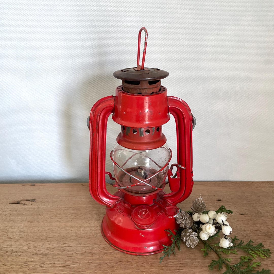 Small Red Decorative Lantern Vintage Lantern Glass Lantern - Etsy