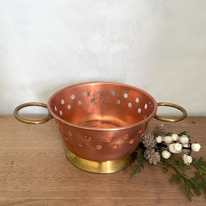 Copper Colander - Etsy