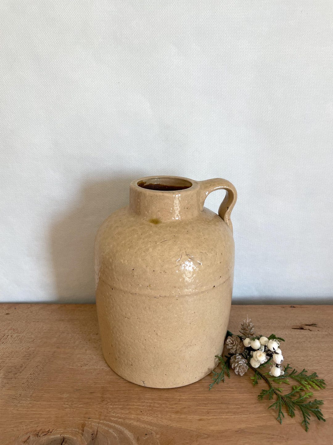 Salt Glazed Stoneware Jug, Kitchen Decor, Stoneware Whiskey Jug, Jug ...