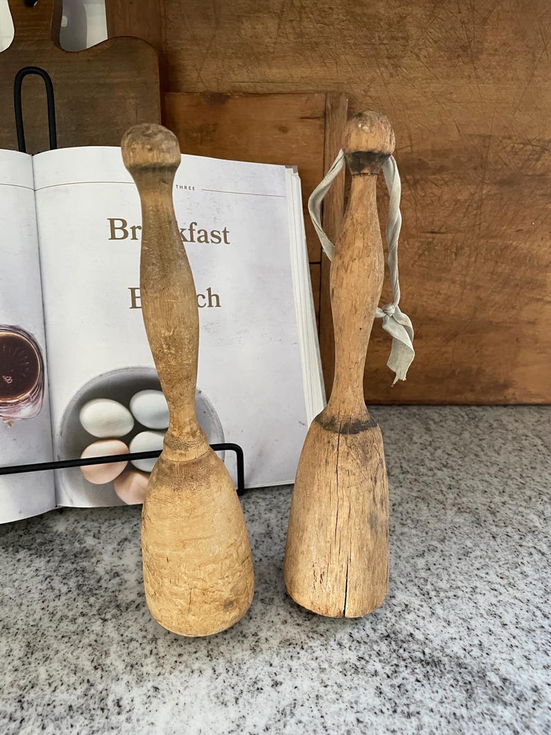 Potato Masher Wood Utensils Pusher Grinder Turned Wood Vintage Wood ...