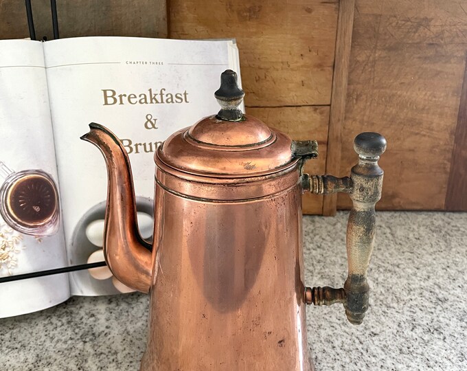 Copper Coffee Pot, Vintage Copper Pot, Copper Pitcher, Vintage Decor ...